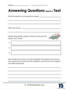 Citing Textual Evidence Worksheets - 15 Worksheets.com