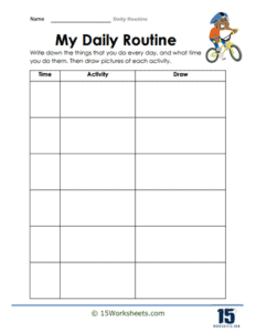Daily Routine Worksheets - 15 Worksheets.com