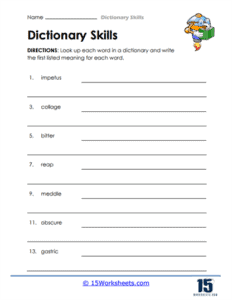 Dictionary Skills Worksheets - 15 Worksheets.com