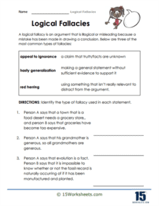 Logical Fallacies Worksheets | Figurative Language - 15 Worksheets.com