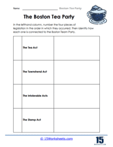 Boston Tea Party Worksheets - 15 Worksheets.com