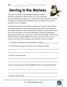 Branches of the Military Worksheets - 15 Worksheets.com