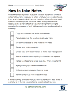 Study Skills Worksheets | Effective Routines For Success - 15 ...