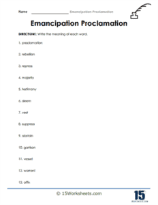 Emancipation Proclamation Worksheets - 15 Worksheets.com