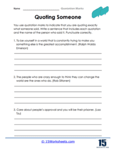 Quotations Worksheets - 15 Worksheets.com