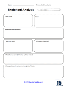 Rhetorical Analysis Worksheets - 15 Worksheets.com