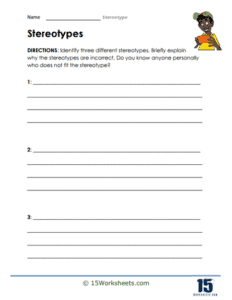 Stereotypes Worksheets | Perspective Shift - 15 Worksheets.com