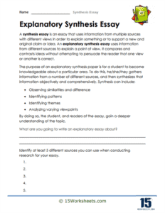 Synthesis Worksheets | Craft Strong Arguments - 15 Worksheets.com