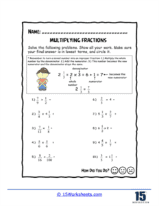 Multiplying Fractions Worksheets | Collection - 15 Worksheets.com