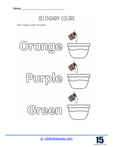 Secondary Colors Worksheets | Blending Practice - 15 Worksheets.com