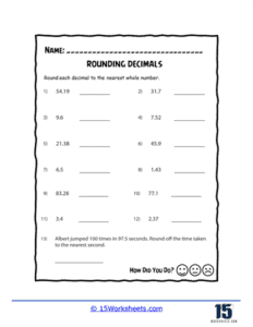 Rounding Decimals Worksheets | Practice - 15 Worksheets.com