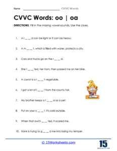 CVVC Words Worksheets | Phonics Collection of Drills - 15 Worksheets.com