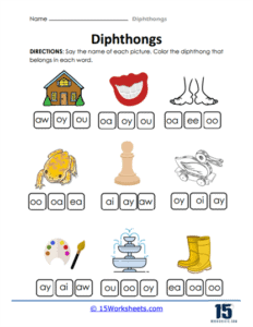 Diphthongs Worksheets - 15 Worksheets.com