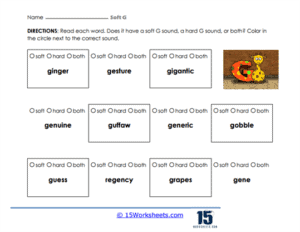 Soft G Worksheets | Phonemic Awareness - 15 Worksheets.com