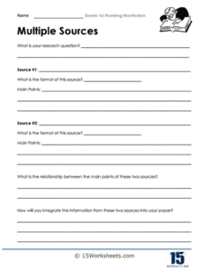 Reading Nonfiction Comprehension Grade 12 Worksheets