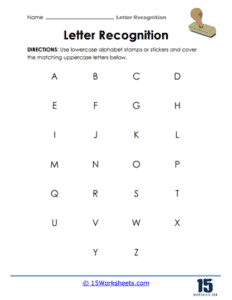 Letter Recognition Worksheets | Alphabet Skills - 15 Worksheets.com