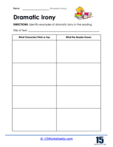 Dramatic Irony Worksheets - 15 Worksheets.com