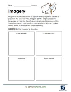 Imagery Worksheets | Figurative Language - 15 Worksheets.com