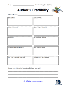 Evaluating Credibility Worksheets - 15 Worksheets.com