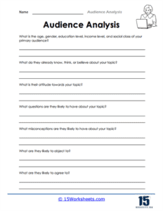 Audience Analysis Worksheets - 15 Worksheets.com