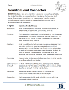 Cohesive Writing Worksheets - 15 Worksheets.com