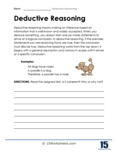 Deductive Reasoning Worksheets | Logical Thinking - 15 Worksheets.com