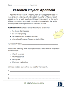 Apartheid Worksheets - 15 Worksheets.com