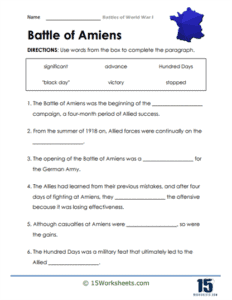 Battles of World War I Worksheets - 15 Worksheets.com