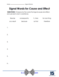 Signal Words Worksheets - 15 Worksheets.com