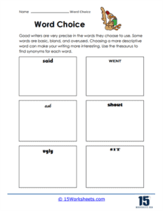 Word Choices Worksheets - 15 Worksheets.com