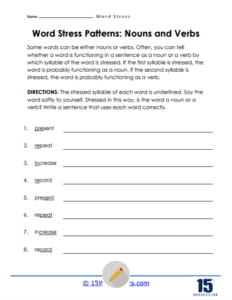 Word Stress Worksheets - 15 Worksheets.com