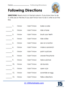 Following Directions Worksheets | Attention To Detail - 15 Worksheets.com