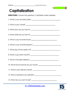 Capitalization Worksheets | Boost Writing Conventions - 15 Worksheets.com