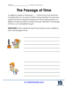Ellipsis Worksheets | Dramatic Pauses - 15 Worksheets.com