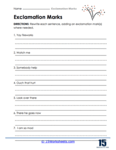 Exclamations Worksheets - 15 Worksheets.com