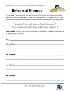 Identifying Themes Worksheets - 15 Worksheets.com