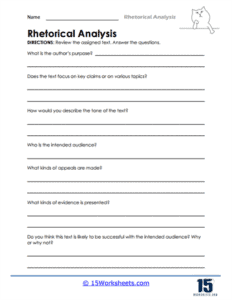 Rhetorical Analysis Worksheets - 15 Worksheets.com