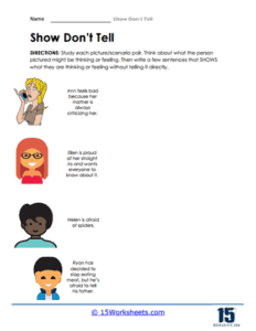 Show Don't Tell Worksheets - 15 Worksheets.com