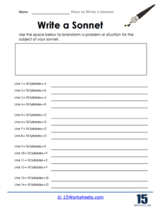 Sonnets Worksheets | Rhythm & Rhyme Tools - 15 Worksheets.com