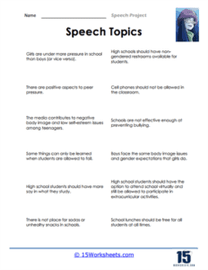 Speech Projects Worksheets - 15 Worksheets.com