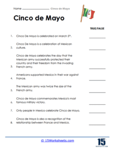 Cinco de Mayo Worksheets | Celebrate Mexican Heritage - 15 Worksheets.com