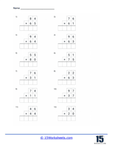 2 digit by 2 digit Multiplication Worksheets - 15 Worksheets.com