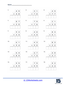 Double Digit Multiplication Worksheets - 15 Worksheets.com