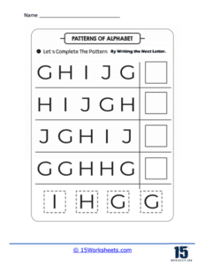 Patterns of Letters Worksheets - 15 Worksheets.com