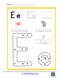 Letter E Worksheets | Alphabet Series - 15 Worksheets.com