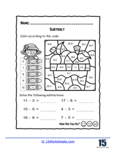 Subtract Within 20 Worksheets - 15 Worksheets.com