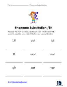 Phoneme Substitution Worksheets - 15 Worksheets.com