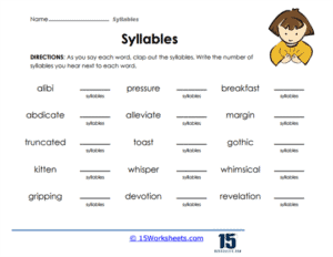Syllables Worksheets | Phonics Booster Skills - 15 Worksheets.com
