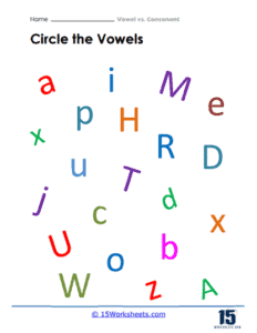 Vowels vs. Consonants Worksheets | Phonics Awareness - 15 Worksheets.com