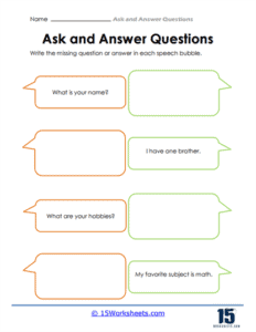 Ask and Answer Questions Worksheets - 15 Worksheets.com